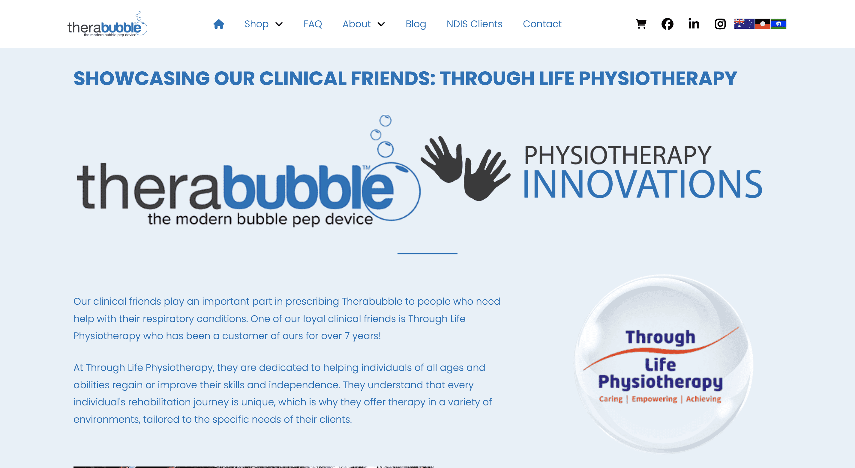 Showcasing Our Clinical Friends: Through Life Physiotherapy - Therabubble